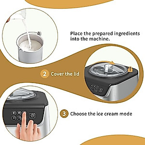 ZAFRO Ice Cream Maker 1.27qt with Compressor, No Pre-freezing Electric Automatic Ice Cream Machine Keep Cool Function, No Salt Needed Ice Cream, Sorbet, Gelato, Frozen Yogurt