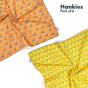 HexaFun 100% Pure Organic Cotton Unisex Handkerchief, Multi-color & Printed, Soft & Stylish