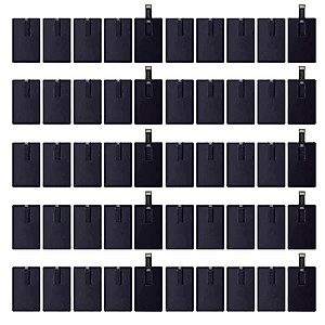 KINMIN Credit Card USB Flash Drive 64GB 50 Pack Business Card Bank Card Shape Flash Drive Memory Stick Key Credit USB Drive Black