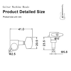 SAPHUE 6 Pieces 6R Guitar tuner pegs,Big Square Sealed guitar tuning pegs tuners machine heads,for Acoustic or Electric Guitar (Chrome)