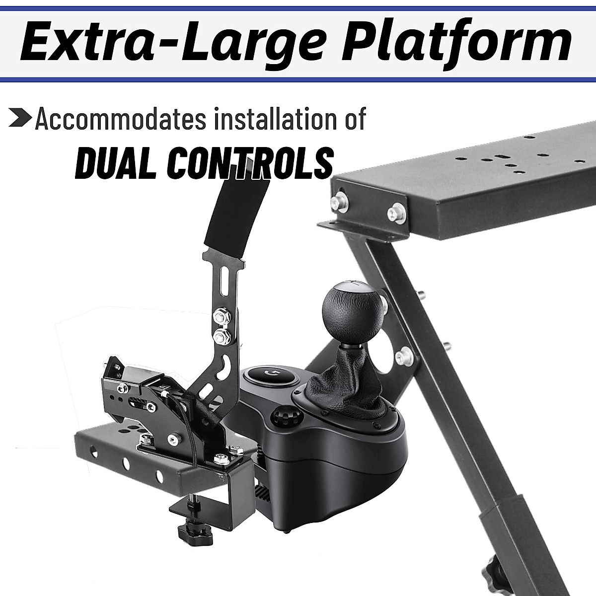 Minneer PRO Racing Wheel Stand Height Adjustable with Shifter Upgrade for Logitech G25,G27,G29,G920,G923,Thrustmaster TMX, T80, Gaming Steering Simulator Cockpit Wheel and Pedals Not Included
