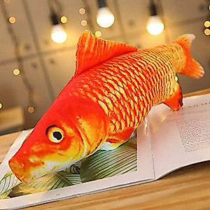 XIAOHONG 31 Inch 3D Giant Soft Fish Cushion Carp Plush Pillow Plush Throw Pillow, Red Carp Stuffed Toy, Fish Plush Toy for Home Decoration Kids Pillow Gift