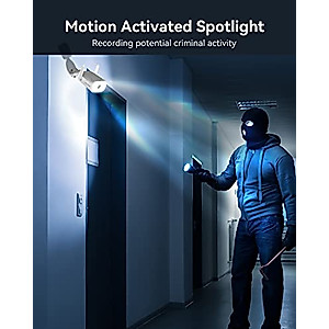 blurams Security Camera Outdoor, 3MP Outdoor Camera w/Color Night Vision, Two-Way Audio, IP66 Weatherproof and Spotlight Siren Alarm, Compatible with Alexa&Google Assistant