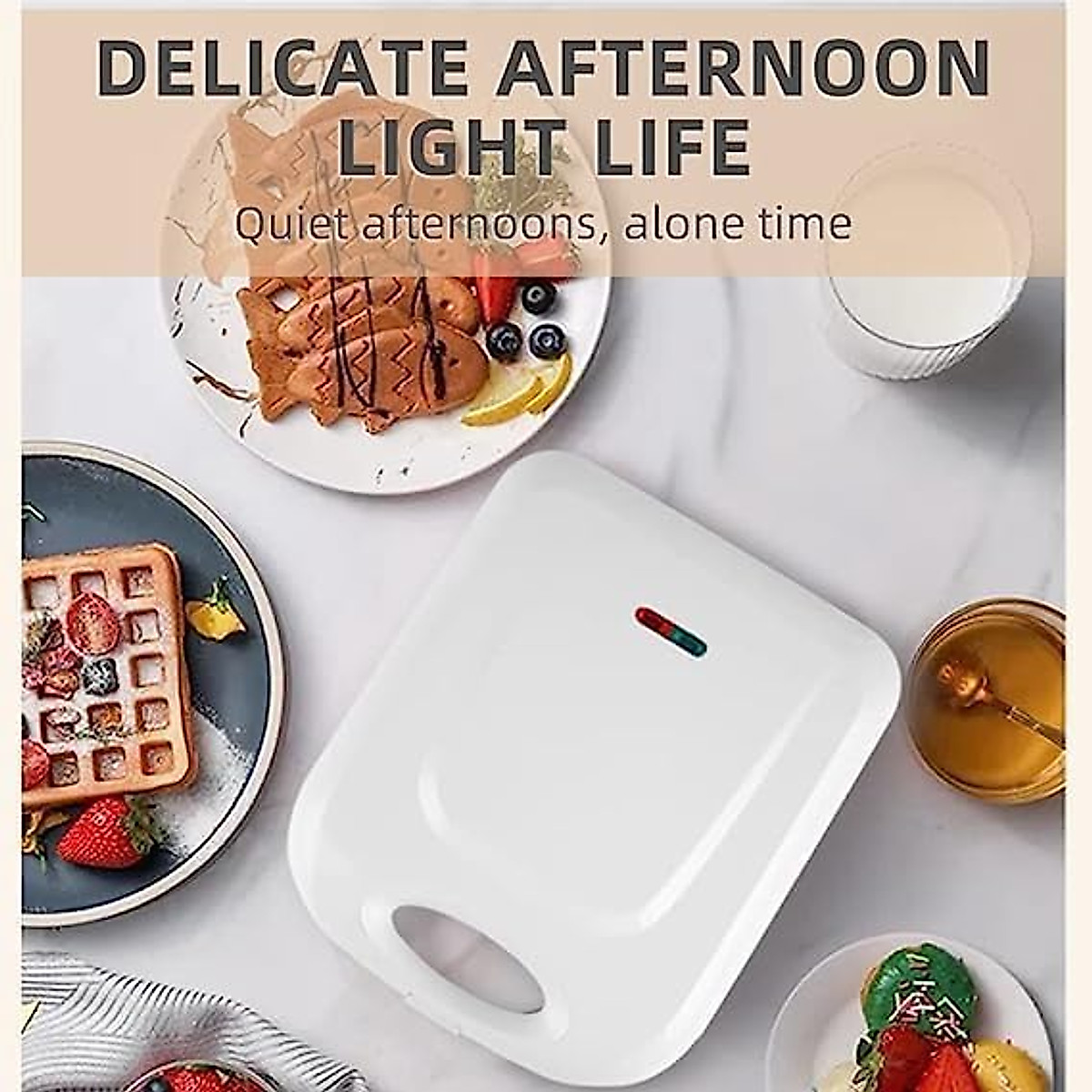 Mini Donut Maker,Mini pancakes maker Machine for Breakfast, Snacks, Home Bakery Dessert Shop Mall Dessert Shop and More & More with Non-stick Surface,Double-sided Makes 16 Doughnuts -(US 110V) White