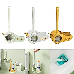 Wall Mounted Toilet Brush With Snail Shape Holder Toilet Cleaner Long Handle Cleaning Brushes For Bathroom Accessories Toilet Cleaning Brush