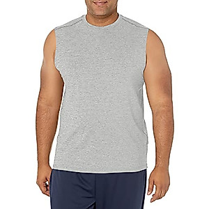 C9 Champion mens Sleeveless Tech Tee T Shirt, Comfort Gray Heather, Large US