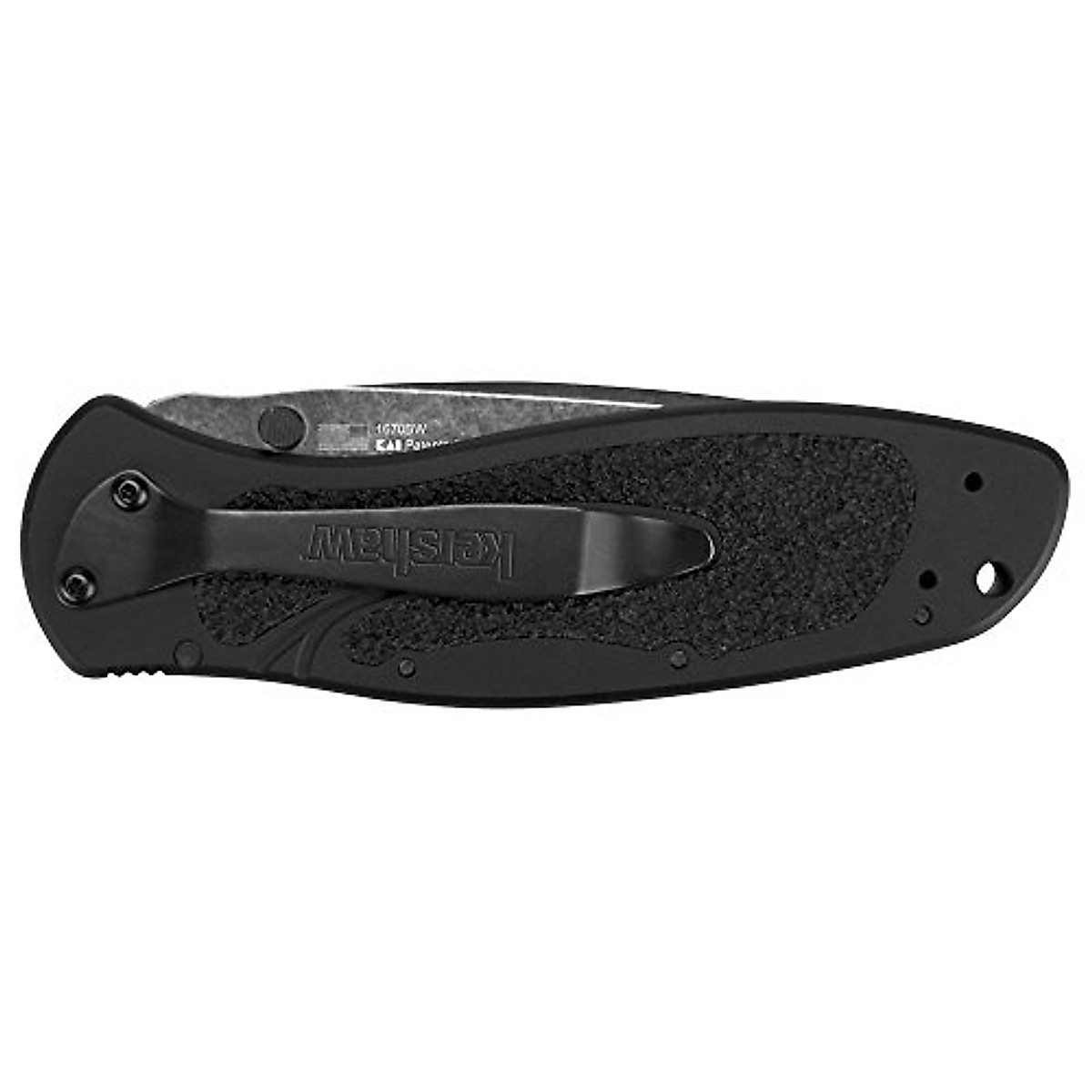 Kershaw Blur BlackWash Pocketknife, 3.4" Sandvik 14C28N Stainless Steel Recurved Blade, Assisted Thumb-Stud Opening EDC