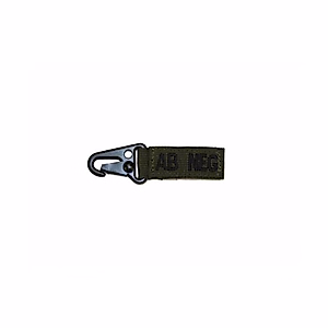 Condor Outdoor AB Negative Blood Type Molle System Ready Key Chain (Olive Drab)