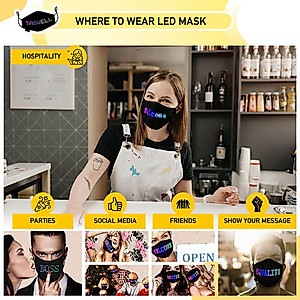 LED Smart Mask | Custom Mask with Bluetooth Mask Face Cover Talking Electric Mask | Digital Mask Christmas LED Mask | Customizable Halloween LED Bluetooth Mask | LED Bluetooth Electronic Mask