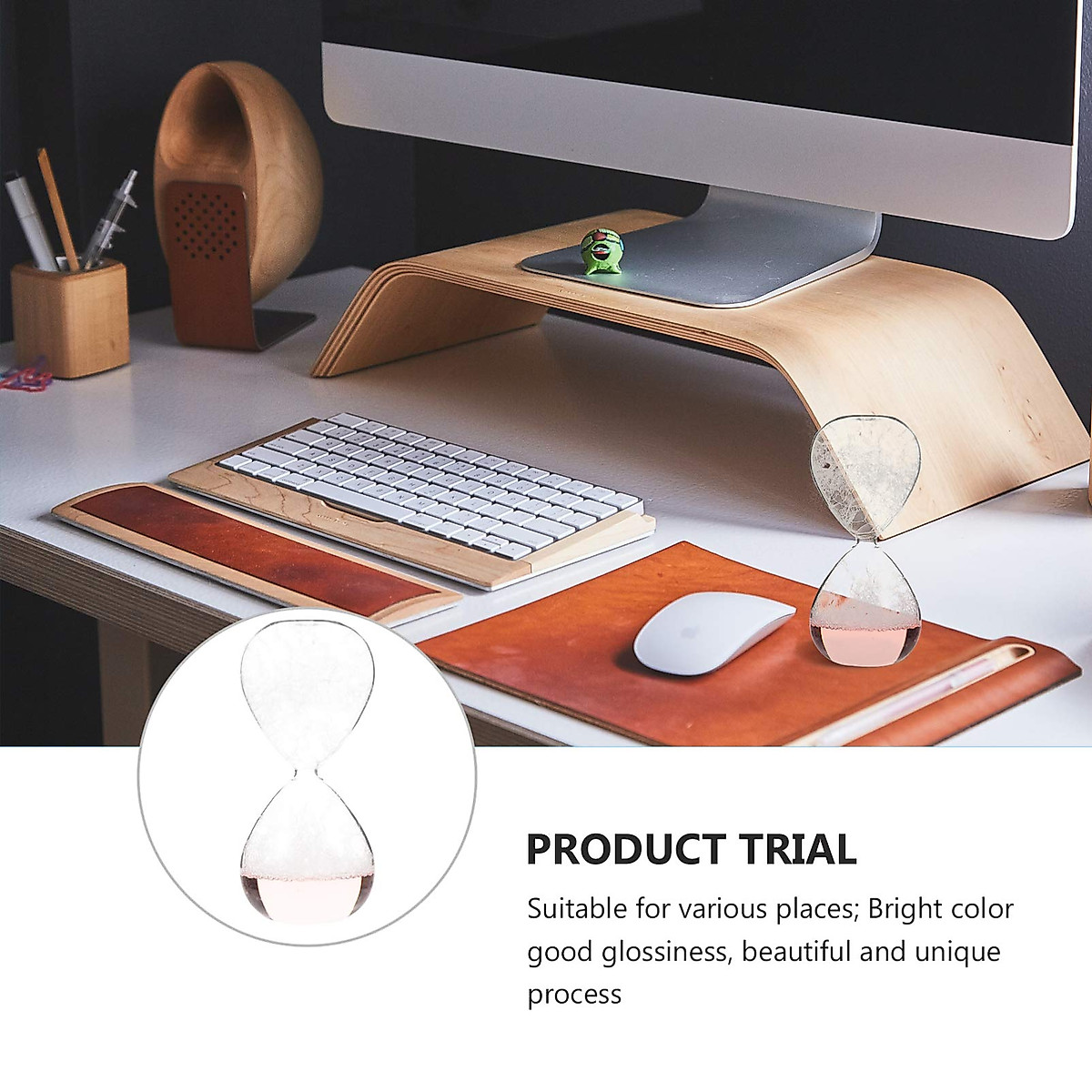 Glass Hourglass Timer Liquid Hourglass Liquid Motion Timer Hourglass Bubble Singing Hourglass Home Decorations Birthday Gifts (Pink) Water Wiggler