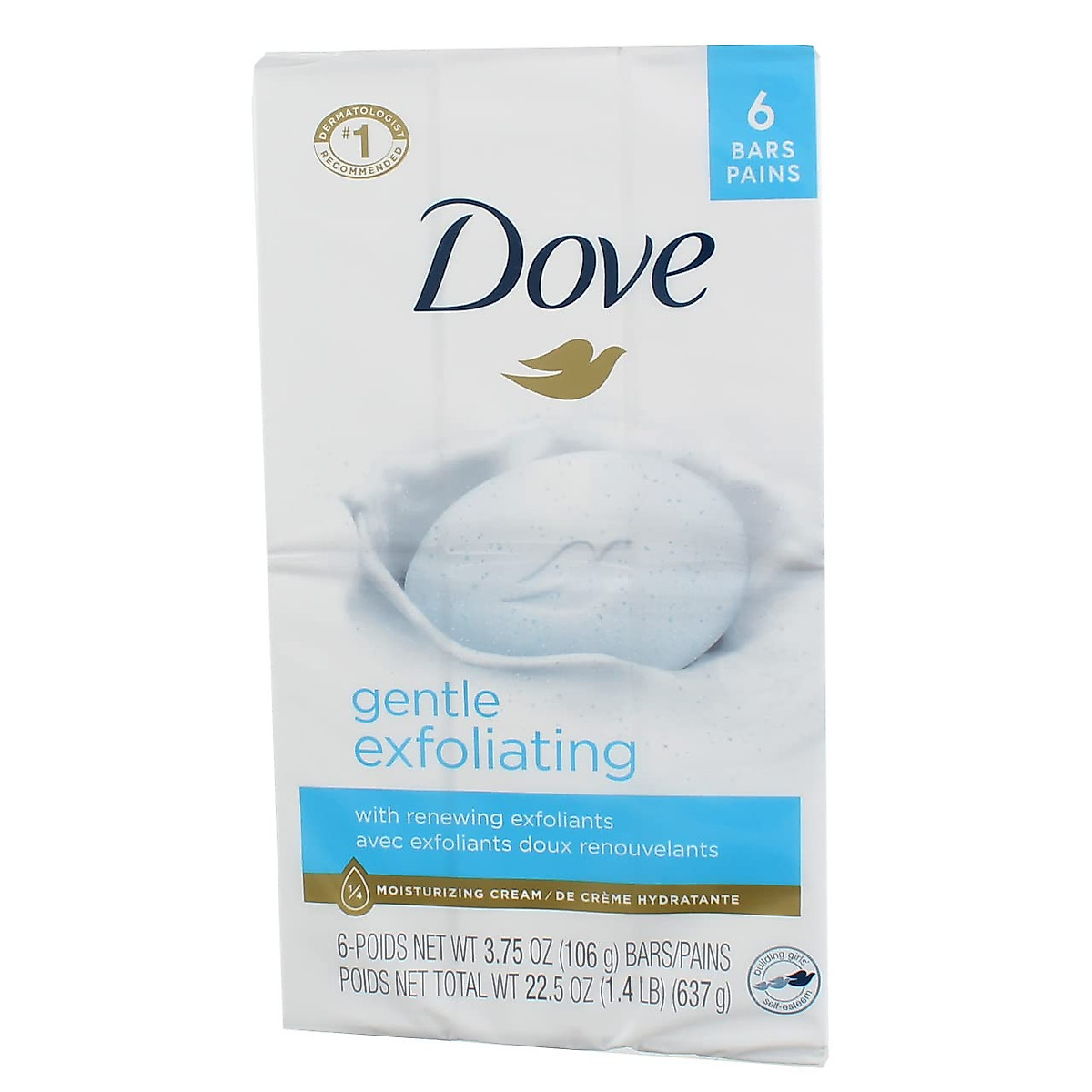 Dove Beauty Bar for Softer Skin Gentle Exfoliating More Moisturizing Than Bar Soap 3.75 oz 6 Bars