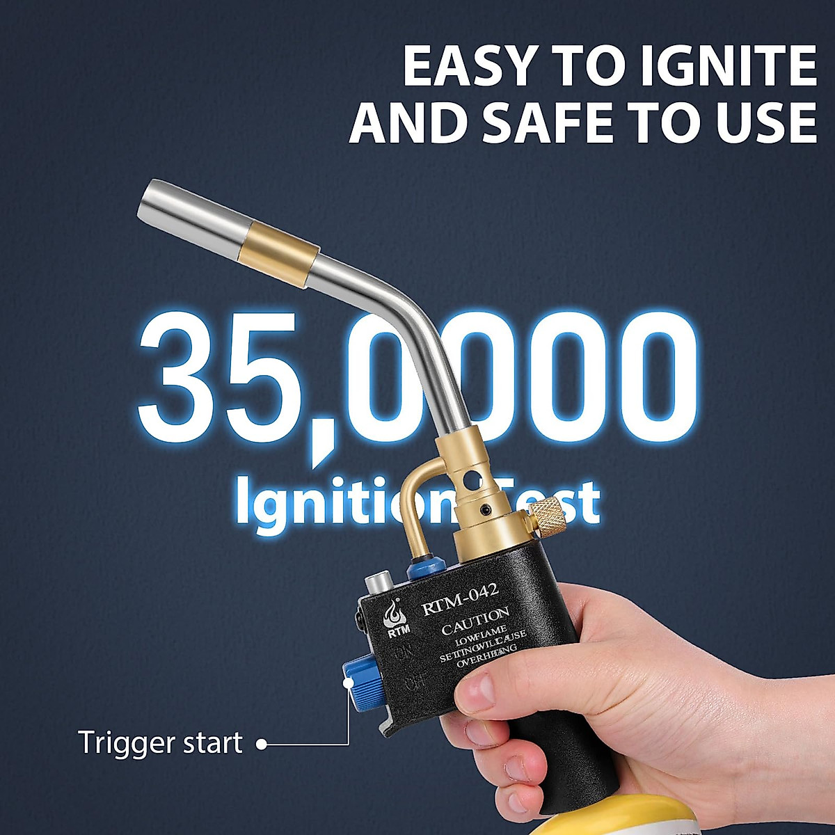 RTMMFG High-Intensity Propane Torch Head, Trigger Start Mapp Gas Torch