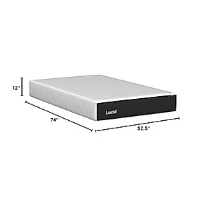 LUCID 12 Inch Memory Foam Mattress - Plush Feel - Memory Foam Infused with Bamboo Charcoal - Gel Infusions - CertiPUR-US Certified - Breathable - Full