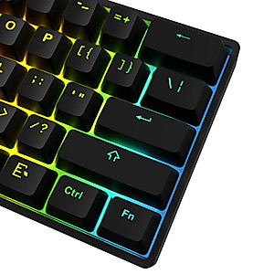 Matrix Elite Series Black 60% Mechanical Gaming Keyboard: Fast Switches - Millions of RGB Options - No Latency - 61 Keys - Doubleshot PBT keycaps - Hot Swappable (Brown Switches)