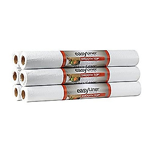 Duck Smooth Top Easy Liner Shelf Liner 20" Wide Kitchen Pack, 6-Rolls, Each 6' Length, White