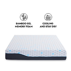 TMEOSK Queen Size Mattress, 10 Inch Gel Memory Foam Mattress with Infused Bamboo Charcoal, Mattress in a Box for Cool Sleep & Balance Support & Pressure Relief