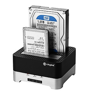 Clone Dock HDD duplicator Disk Drive Hard Reader SATA Hard Drive Docking Station USB 3.0 SSD HDD Docking Station Dual Bay for 2.5 or 3.5inch HDD with Hard Drive Duplicator/Cloner 12 TB (Docking)