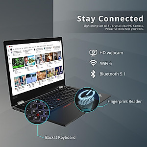 Lenovo ThinkPad L13 Yoga Business 2-in-1 Laptop, 13.3" FHD Touchscreen Display, 11th Gen Intel Core i7, 16GB RAM, 2TB PCIe M.2 SSD, 3-Yr Warranty, Wecam, FP Reader, Wi-Fi 6, Windows 11 Pro, Black