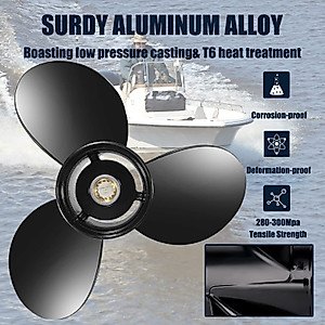 JSPROP Boat Propeller fit Johnson Evinrude OMC Stern Drive 40-140 HP Engines 13 Spline Tooth Outboard Prop RH OEM Propeller for 50 60 65 70 75 85 88 90 100 110 112 115 120 125 135 HP (14X11)