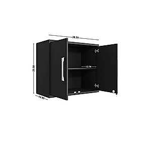 Manhattan Comfort Eiffel 4-Piece Garage Storage Set in Matte Black
