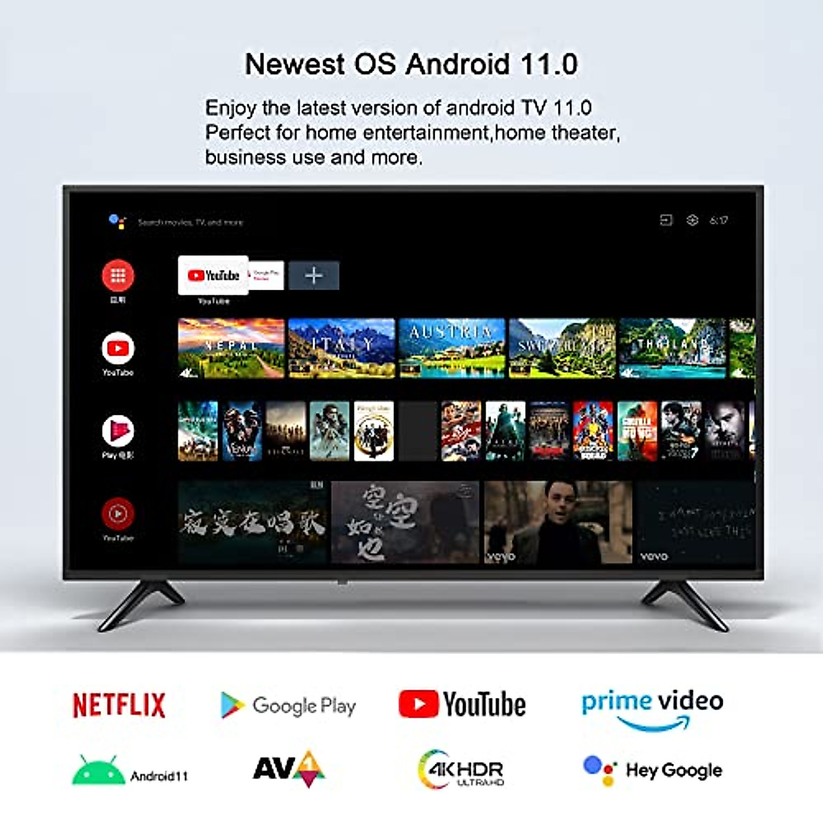 GREVA Android 11 TV Box 2GB RAM 16GB ROM Support Dual Band WiFi 2.4G/5G Voice Remote Control BT 5.0 4K HDR Smart Streaming Media Player