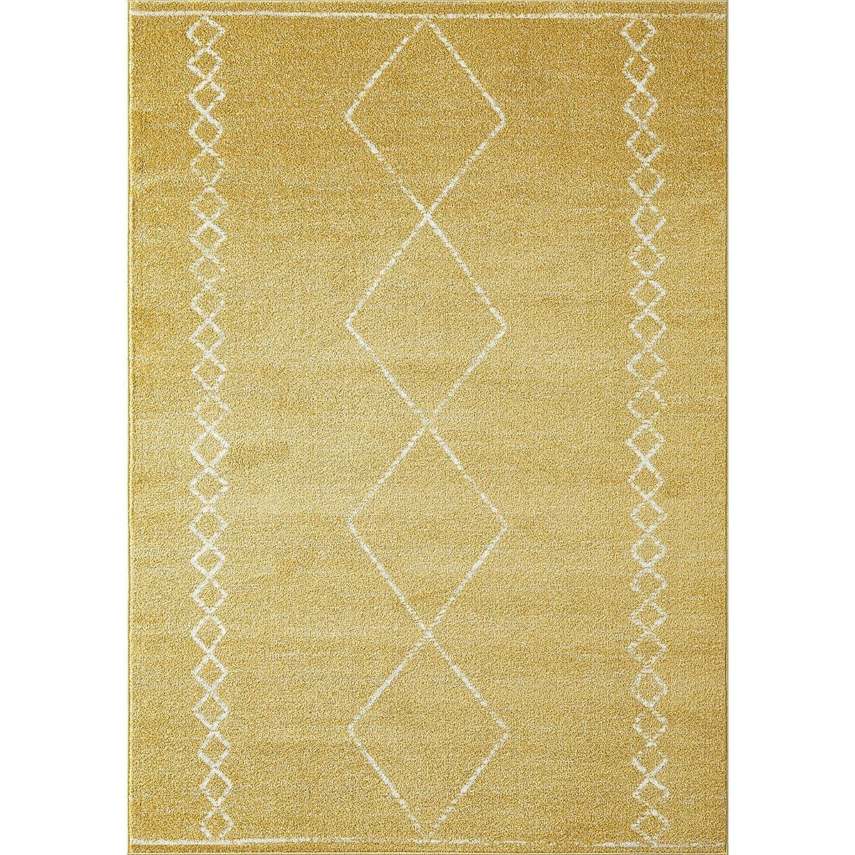 LUXE WEAVERS Daphnes Yellow 9x12 Boho Moroccan Geometric Area Rug 2735