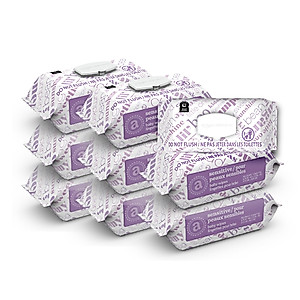 Amazon Elements Baby Wipes, Sensitive, White , 80 Count (Pack of 9) (720 Count)