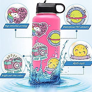 YAMIOW 160pcs Cute Positive Words Stickers for Kids Teens Adults, VSCO Trendy Stickers for Girls, Inspirational Stickers for Water Bottle Laptop Scrapbooking, Waterproof Vinyl Stickers Pack