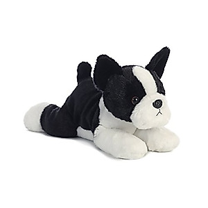 Aurora® Adorable Flopsie™ Buster™ Boston Terrier Stuffed Animal - Playful Ease - Timeless Companions - Black 12 Inches
