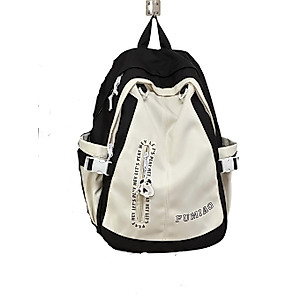 irLocy Y2K Backpack Cute Aesthetic Backpack Preppy Backpack Aesthetic Supplies Cute Kawaii Backpack Y2K Accessories (black)