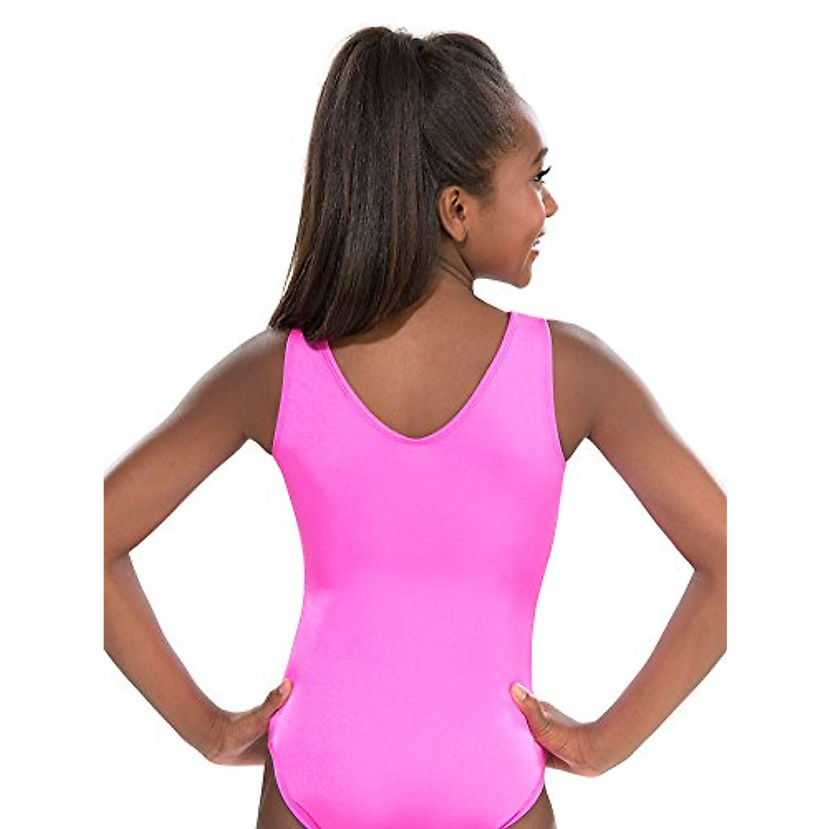 GK Girls Pink Diamonds Leotard - One Piece Outfit for Gymnastics, Dance, Ballet (AS, Pink)