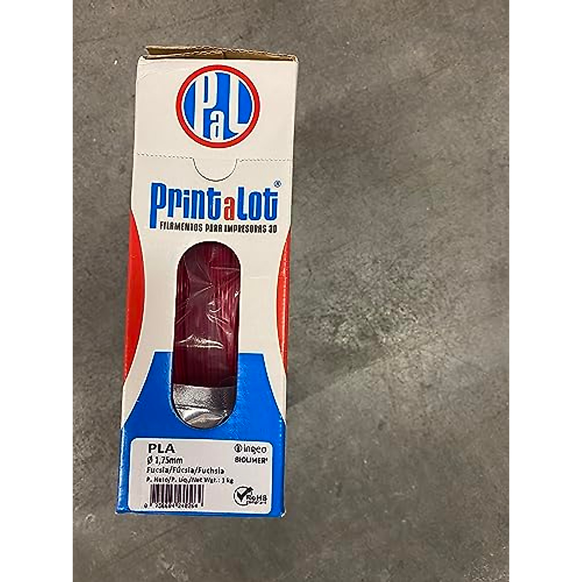 PRINTALOT PLA 3D Printer Filament, Dimensional Accuracy +/- 0.03 mm, 1 kg Spool, 1.75 mm Fuchsia