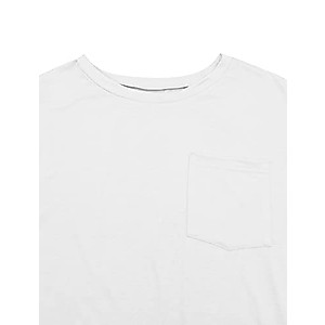 Fanway&EC Women's Short Sleeve T-Shirts Casual Crewneck Tees with Pocket Summer Basic Tops (White,Medium,US,Alpha,Adult,Female,Medium,Regular,Regular)