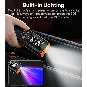 PECHAM Tire Inflator Portable Air Compressor,USB 5V 8000mAh Battery 150 PSI Cordless Tire Pump Electric Air Pump for Car Tires,Fits Car/Truck/Motorcycle/Balls/Bicycles