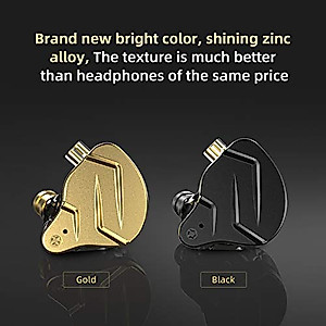 Earbuds Wired Headphone, KZ ZSN PRO X Dynamic Hybrid in Ear Monitor Noise Cancelling IEM HiFi Bass Clear Sound Earphone 3.5mm Jack with 2 Pin Detachable Cable for Sport Gaming Musicians (Gold)