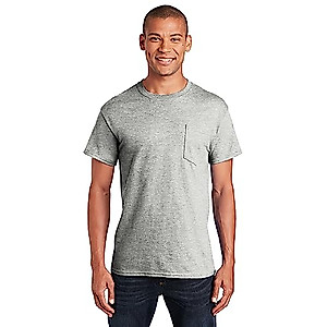 Gildan Men's Ultra Cotton T-Shirt with Pocket, Style G2300, 2-Pack, Sport Grey, Large