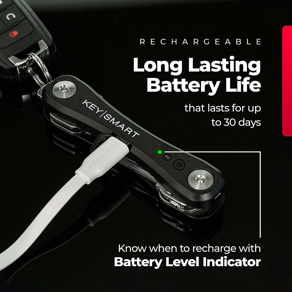 KeySmart Pro- Compact Smart Trackable Key Holder w LED Flashlight & Tile Bluetooth Key Finder Technology, EDC Key Organizer, Other Mini Tools & Accessories for Men, Husband & Dad