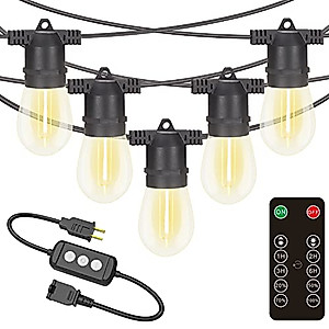 alitade 96FT LED Outdoor String Lights with Dimmer & Timer, Shatterproof IP65 Outdoor Lights for Patio Lights Outdoor Waterproof, Outside Lights for Outdoor Lighting, Hanging Backyard Porch Lights