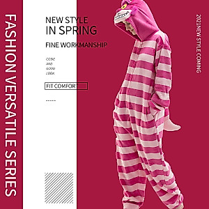 COSUSKET Fitted Unisex Adult Bear Onesie Pajamas, Halloween Flannel Women's Cosplay Animal One Piece Costume