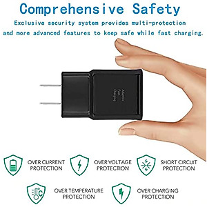 Samsung Adaptive Fast Charger Kit,LaoFas Quick Charge USB Wall Charger for Samsung Galaxy S10/S9/S8/S8 Plus/Note8/9(2 Type-C Cables + 2 Wall Charger)Charge up to 50% Faster (Black)