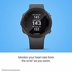 Garmin Swim 2, GPS Swimming Smartwatch for Pool and Open Water, Underwater Heart Rate, Records Distance, Pace, Stroke Count and Type, Slate Gray