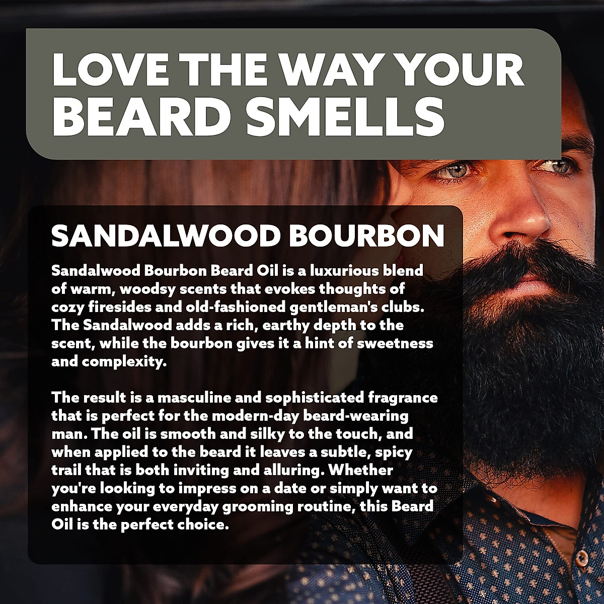Crafted Beards Beard Oil Beard Oil Conditioner - Leave Your Beard Feeling Amazing - All Natural Ingredients - No Residue - Mustache Oil - 1oz - Made in the USA (Sandalwood Bourbon)