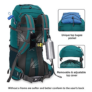 N NEVO RHINO Waterproof Hiking Backpack 60L, Camping Backpack with Rain Cover, High Performance Hiking Travel Mountaineering Backpack