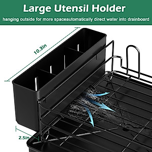 Dish Drying Rack, Space-Saving Dish Rack, Single Layer Cup Holder Dish Racks For Kitchen Counter, Drying Rack For Kitchen Sink, Collection Dish Drainer Board Utensil Holder Kitchen Dish Drying Rack