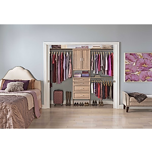 ClosetMaid SuiteSymphony Closet Organizer with Shelves, 2 Doors, 4 Drawers, 25-Inch-Natural Gray