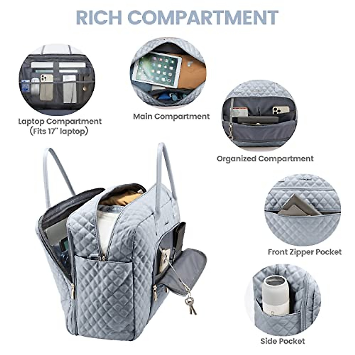 LOVEVOOK Travel Duffle Bag, Weekender Bag for Women with Toiletry Bag Carry on Overnight Bag with Laptop Compartment, Yoga Gym Bag with Wet Pocket Shoe Bag, Hospital Bag for Labor and Delivery, Beige