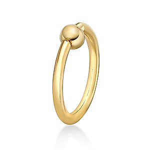 Lavari Jewelers 16 Gauge Universal Captive Bead Hoop Ring in 14k Yellow Gold 1.2 mm