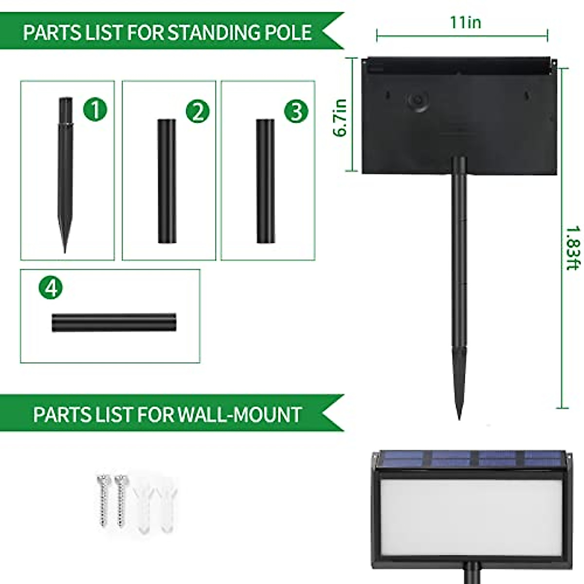Solar Lighted House Numbers for Outside, EnSoleille Waterproof LED Address Signs Wall Mounted & In Ground, Solar Powered Address Plaques with Stakes for House Yard Garden, Innovative Dual Installation