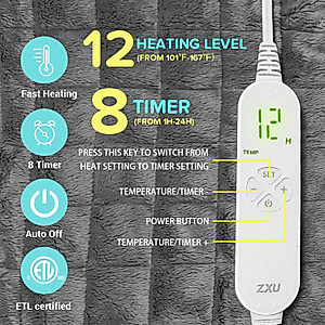 Large Heating Pad for Neck,Shoulder,Back,38" x 24" Full Weighted Heating Pad for for Back Pain Relief, 3lb, 12 Heat Level Hot Heated Pad, 1-24Hour Auto Shut Off, Stay on Function,Fast Heating Wrap