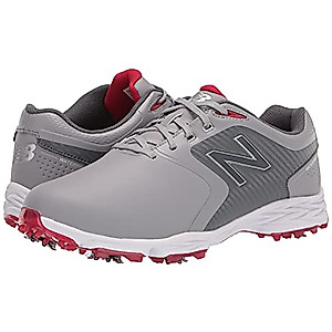 New Balance Men's Striker v2 Golf Shoe, Grey/Red, 9